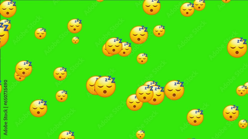 Sleeping emoji. Snoring emoticon, Zzz yellow face with closed eyes ...