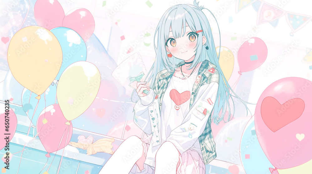 Tsundere dating beautiful anime girl, screenshot, bright colors ...