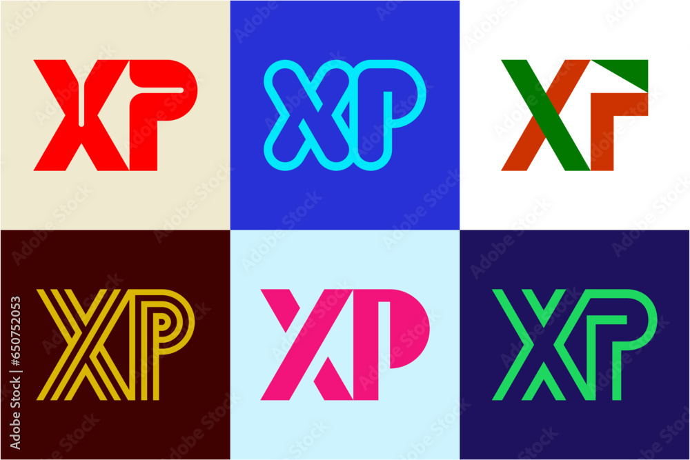Set of letter XP logos. Abstract logos collection with letters ...