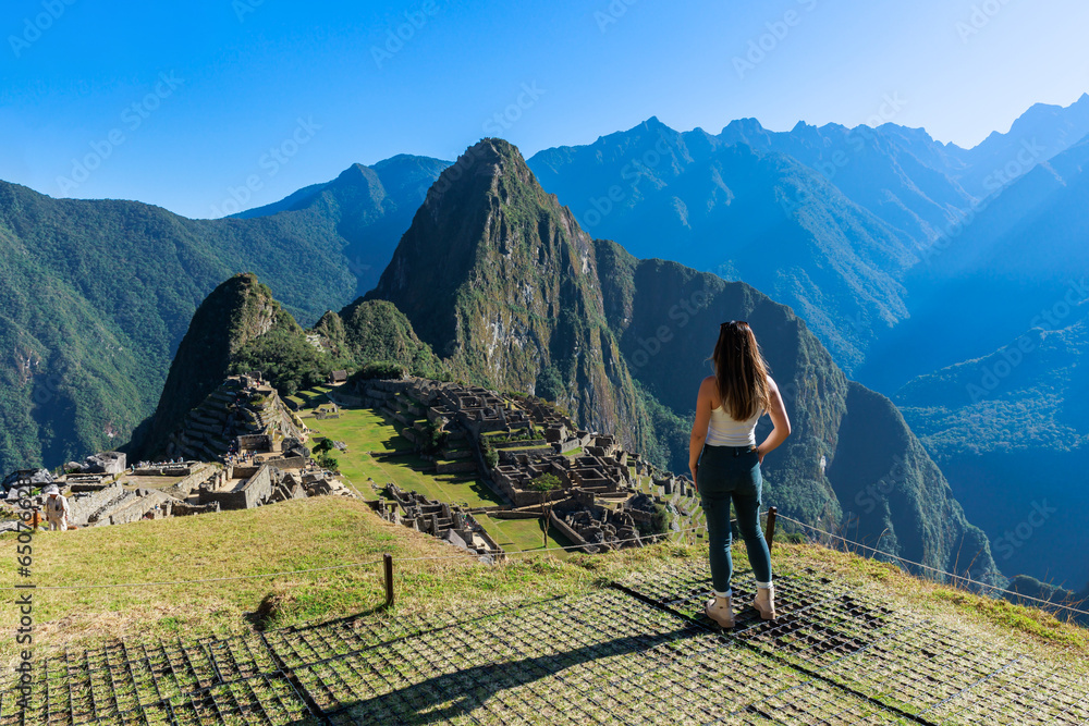 Machu Picchu in Cusco, Peru. It is a Peruvian historical sanctuary ...
