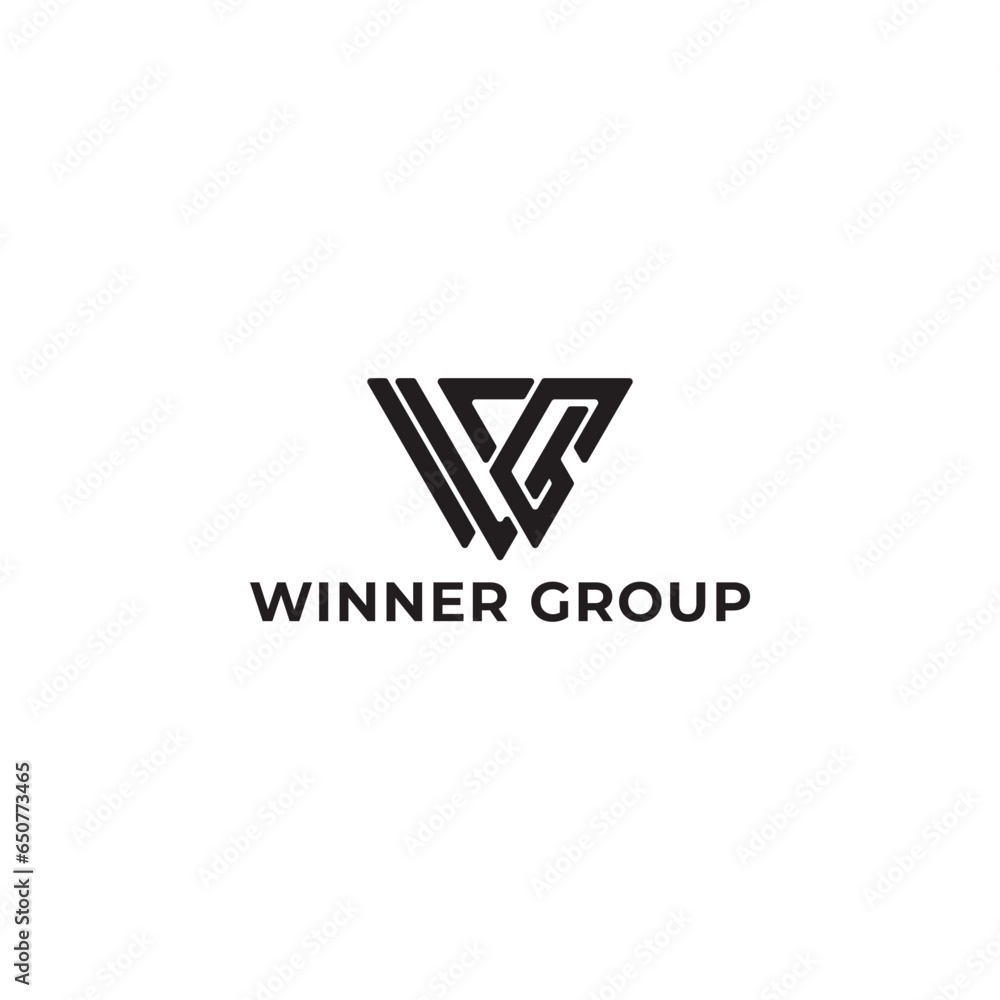 Abstract letter WG or GW logo vector icon template in black color ...