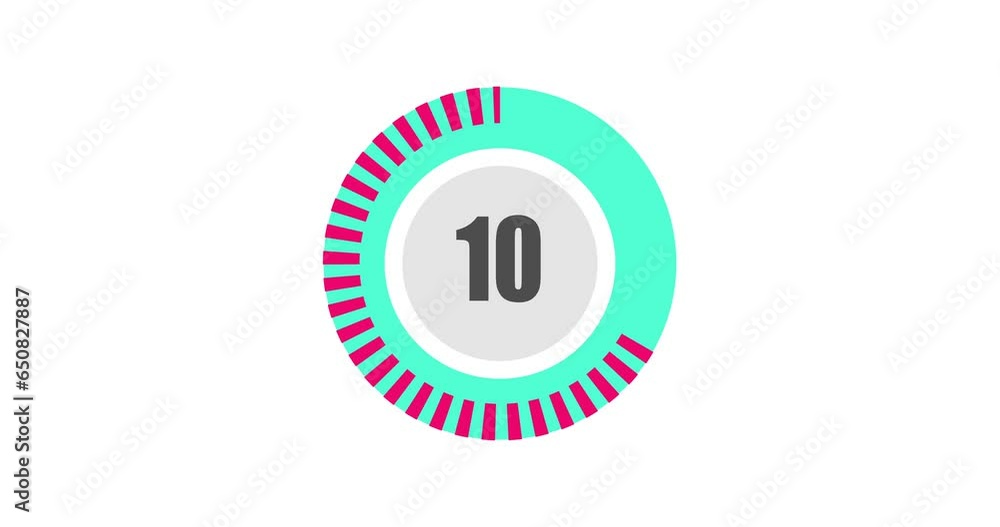 Countdown timer from 15 to 0 seconds Realtime. Modern flat design of ...