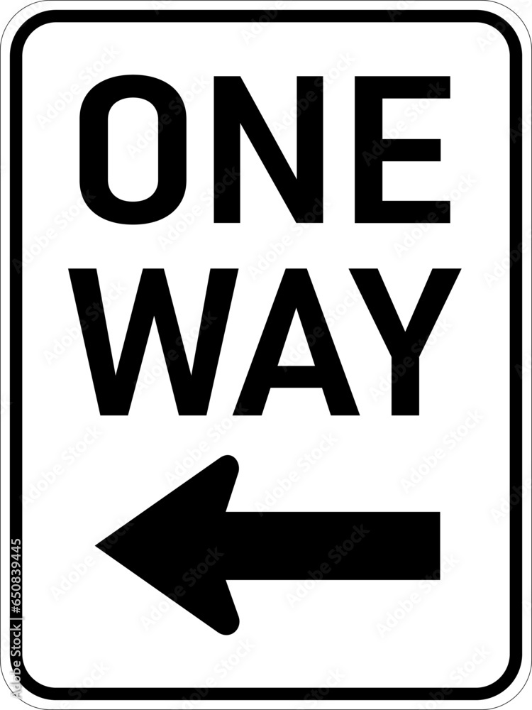 Vector Graphic Of A Usa One Way Alternate Mutcd Highway Sign It Consists Of The Wording One Way