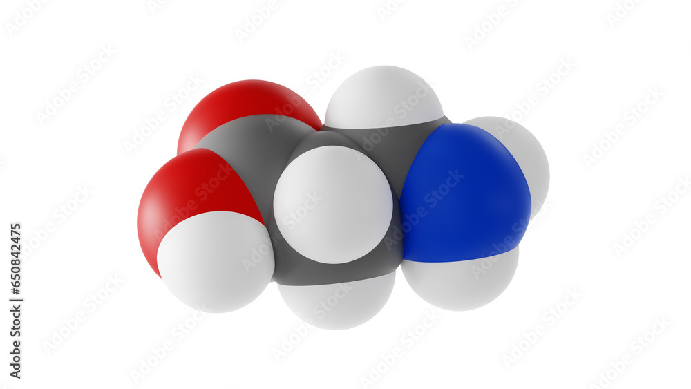 beta alanine molecule, beta amino acid molecular structure, isolated 3d ...