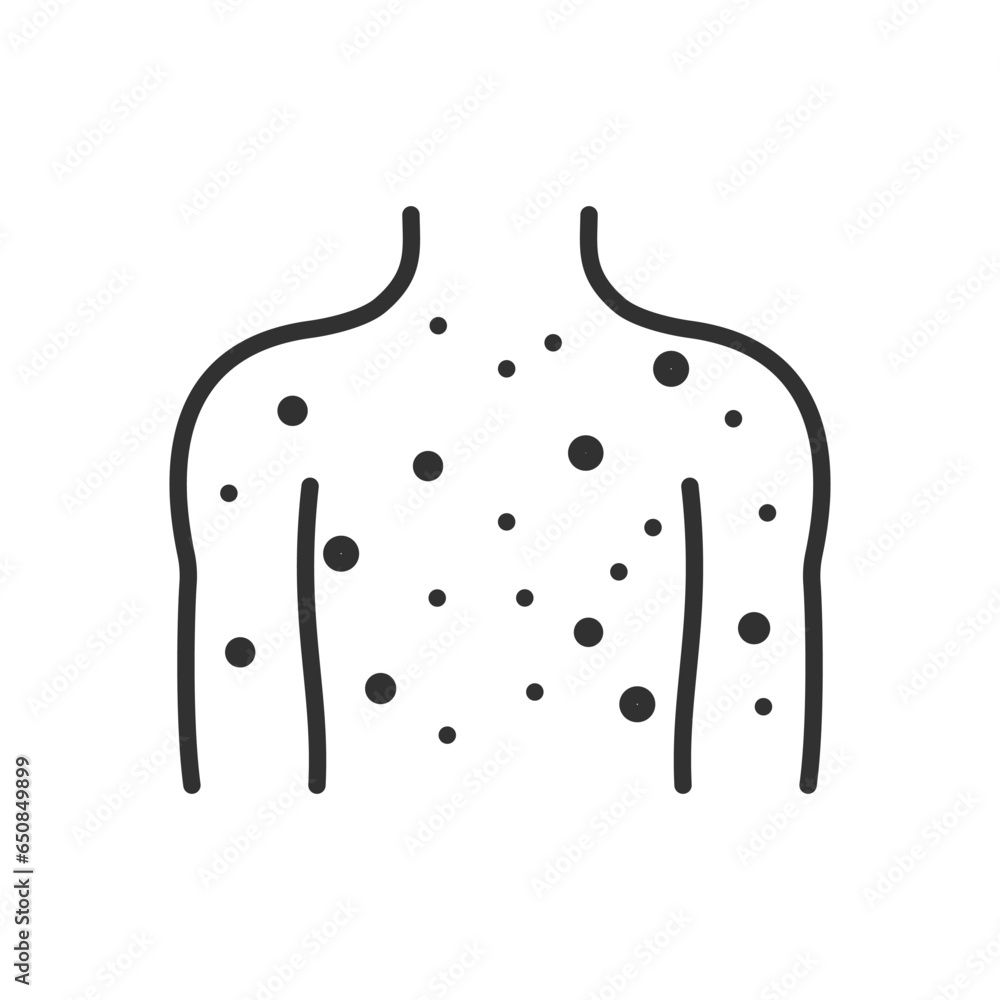 Skin blemishes, linear icon. rash. Line with editable stroke Stock ...