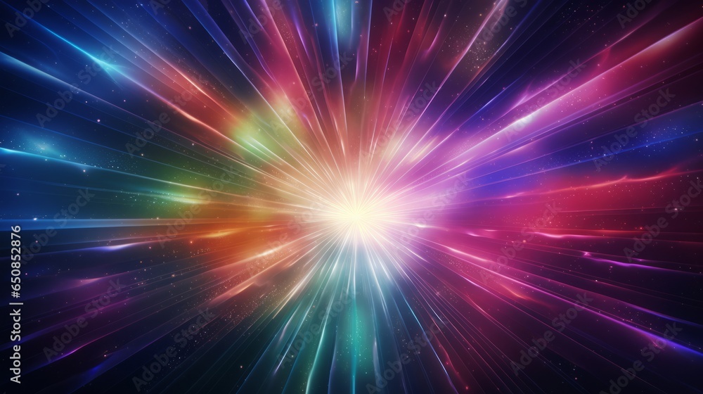 Rainbow sunburst background with glittering stars Stock Illustration ...