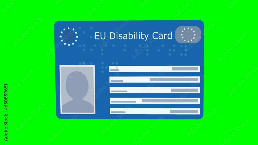EU Disability card comes from the left to land in the middle of the ...