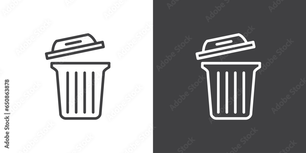 Icon of Trash bin, Simple Recycle outline vector sign, Trash can linear ...