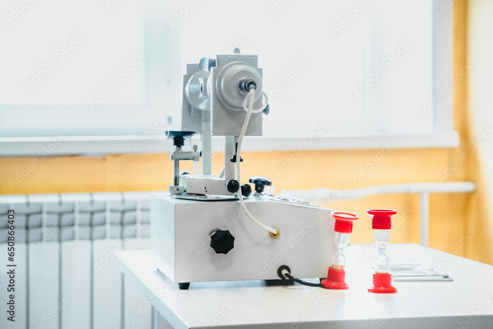 Synoptophore device in medical children office in hospital. Visual ...