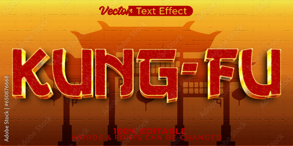 Kung Fu Vector Text Effect Editable Alphabet Asian Karate Chinese Japan ...