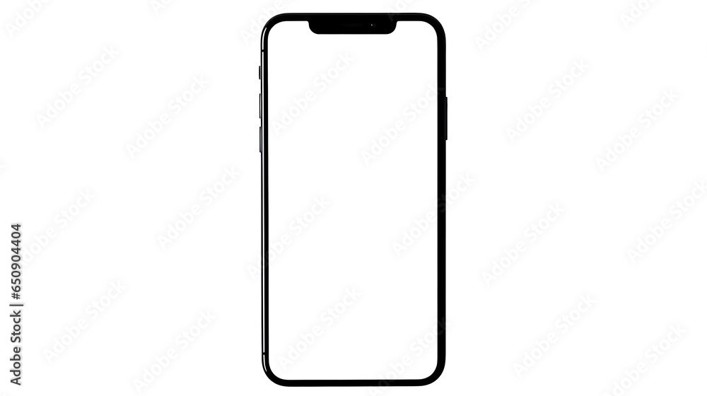 smartphone on a transparent background with a transparent screen ...