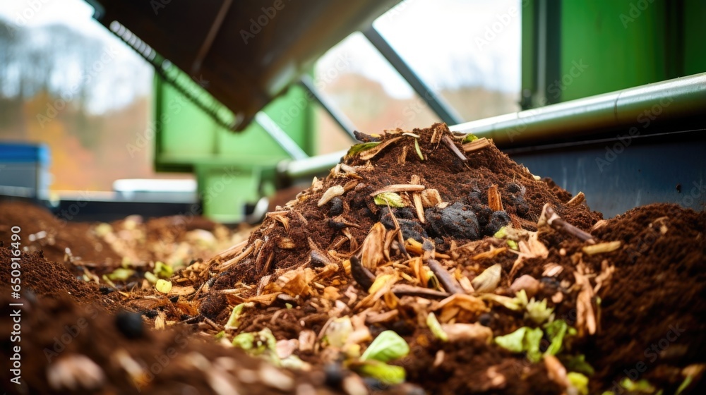 Detailed scene of an advanced anaerobic digestion unit, revealing the ...