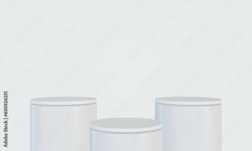 empty white podium.3D display podium on white background.Stand Minimal ...
