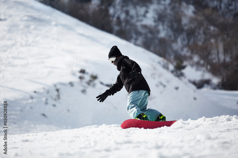 スノーボードをする女性 Stock Photo | Adobe Stock