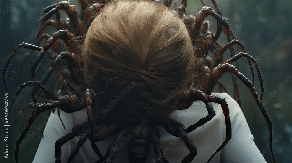 An unsettling image featuring a young girl's hair with a large, hidden ...