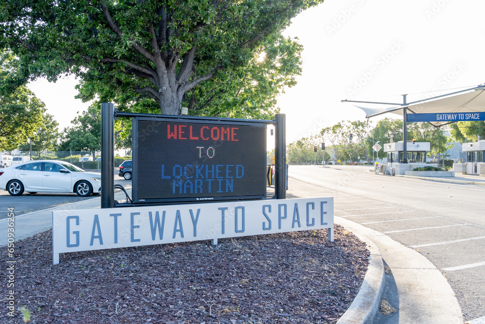 The entrance to Lockheed Martin facility in Sunnyvale, California, USA ...