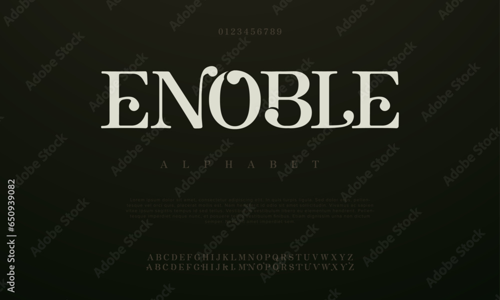 Enoble premium luxury elegant alphabet letters and numbers. Elegant ...