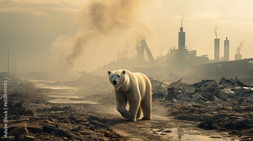 Polar bear threatened by climate change, global warming and ice melting ...