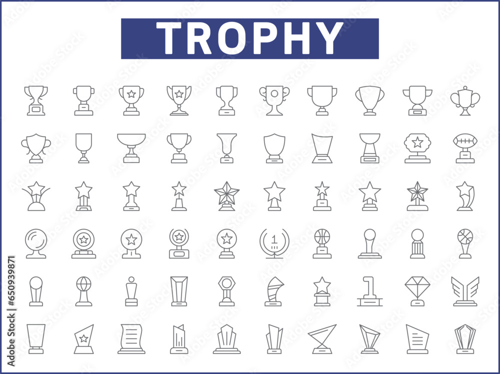 Simple Set of Trophy Related Vector Line Icons. Vector collection of ...