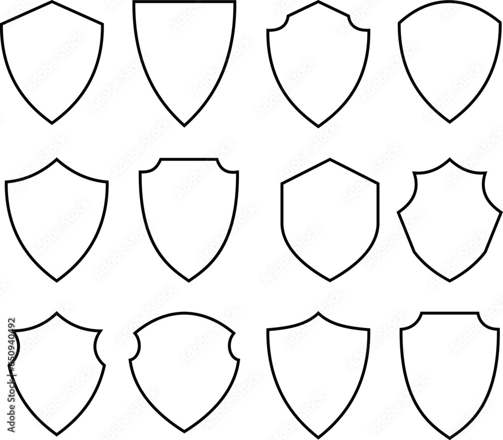 Shield icons collection isolated. Shield icon. Protect shield signs ...