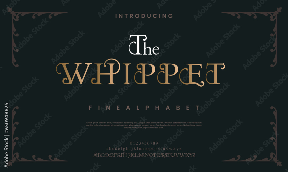 THE WHIPPET Abstract Fashion font alphabet. Minimal modern urban fonts ...