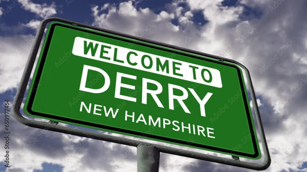 Welcome to Derry, New Hampshire. USA City Road Sign, Realistic 3d ...