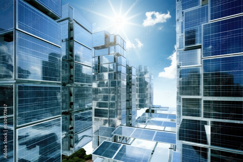Innovative solar panels integrated into the windows of a high-rise ...