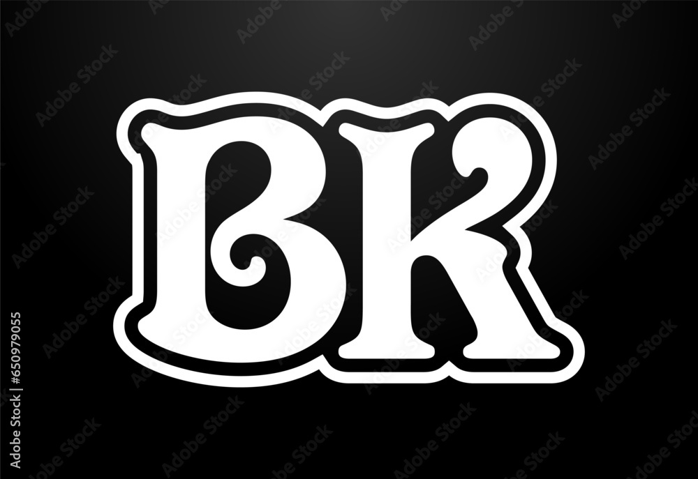 Initial Letter B K Logo Design Vector. Graphic Alphabet Symbol For ...