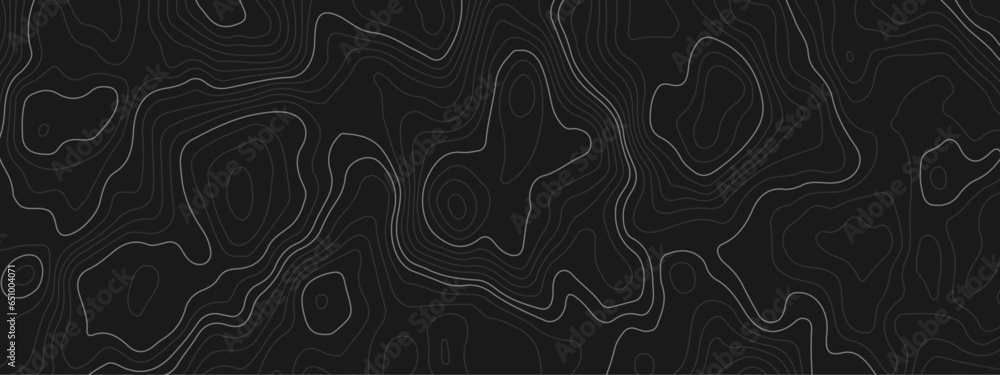 Abstract wave curved lines topographic contours map background ...