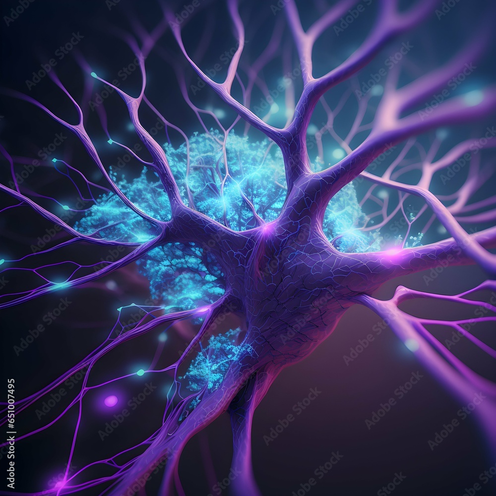AI nerve connections transmitting data Focal depth octane render high ...
