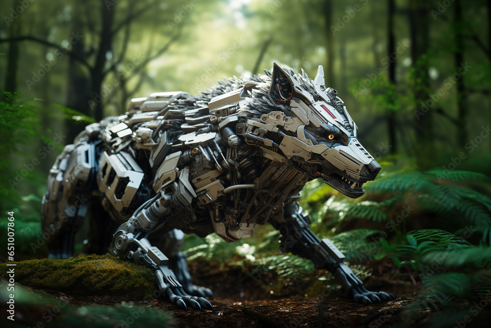 Image of hyena gundam robot technology an ectronic in the forest ...
