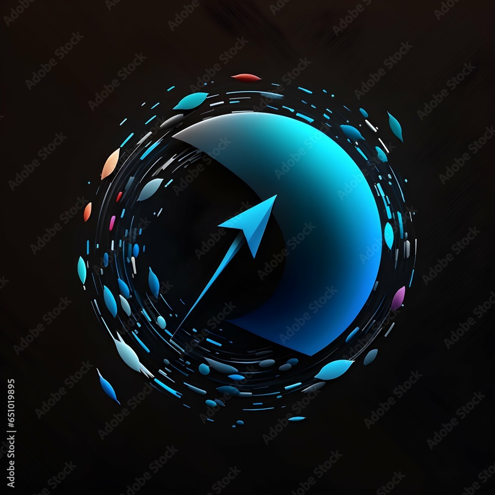 bloch sphere spin around arrow vector illustration blue sky colour ...