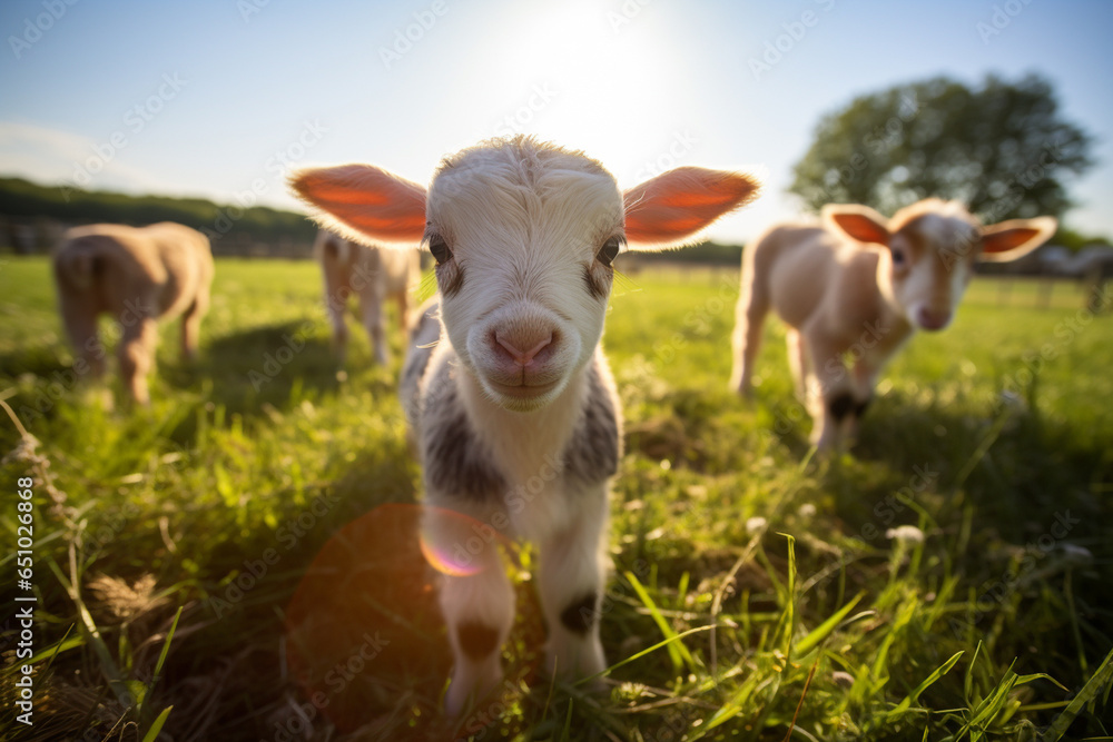 Farm Animal Welfare Healthy And Happy Animals In Open Fields Stock ...