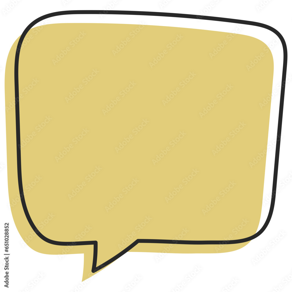 Speech symbol talk and thinking hand drawn style. Bubble with clouds ...