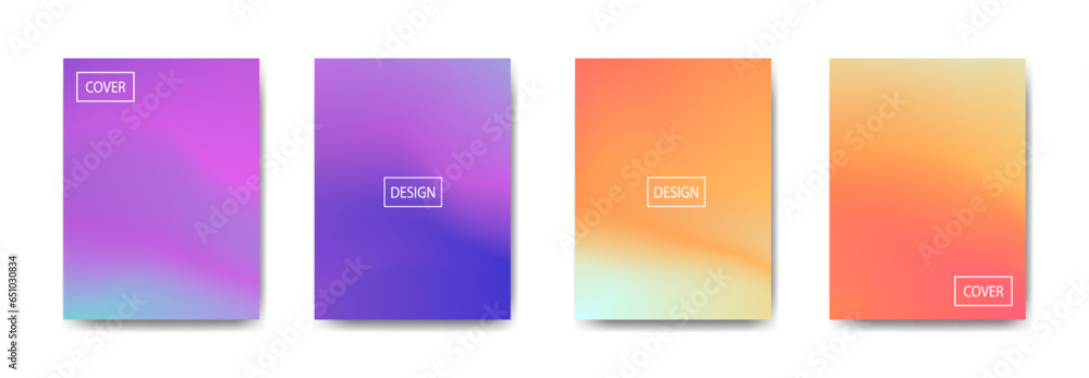 set of abstract background with beautiful gradation color, colorful ...