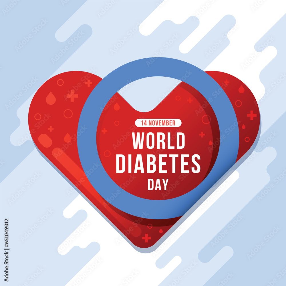 World diabetes day - Blue universal circle symbol for diabetes in red ...