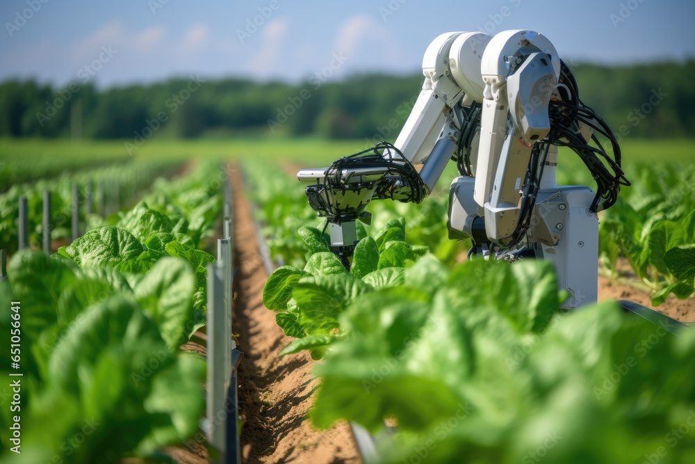 robot assistants in agriculture Technology concept . Smart robotic ...