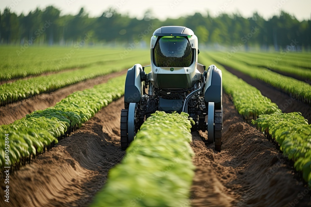 robot assistants in agriculture Technology concept . Smart robotic ...