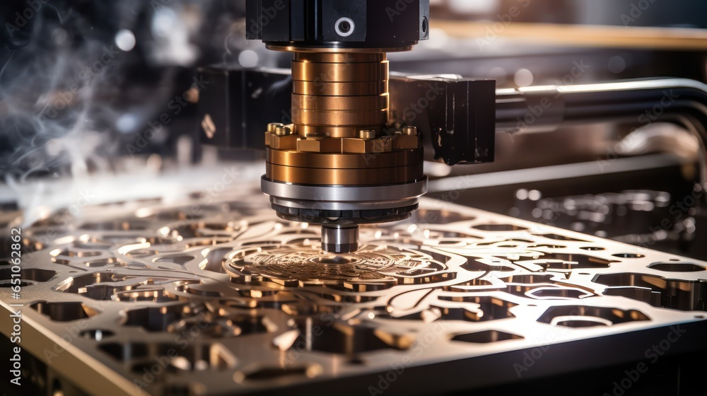CNC Laser cutting of metal, modern industrial technology Making ...