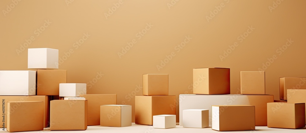 Folded cardboard boxes depicted simply Stock Photo | Adobe Stock