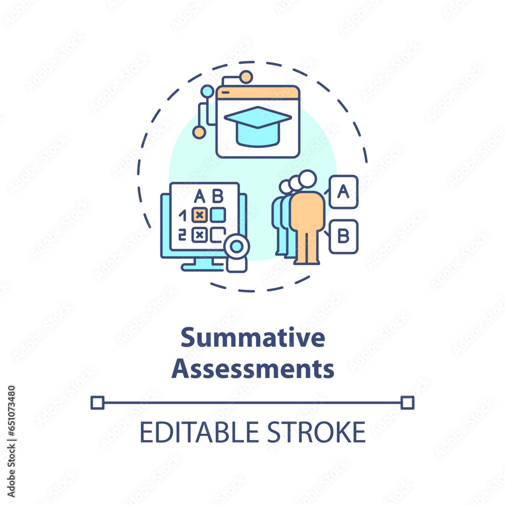 2d Editable Multicolor Icon Summative Assessments Concept Simple