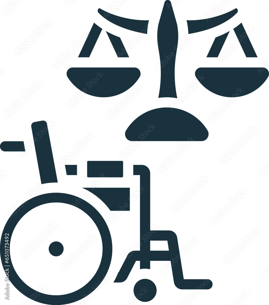 Disability rights icon. Monochrome simple sign from social causes and ...