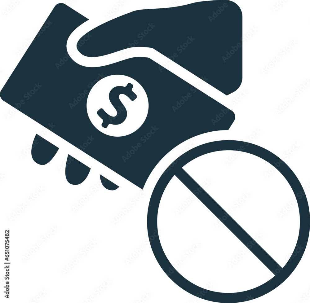 Anti-corruption icon. Monochrome simple sign from social causes and ...