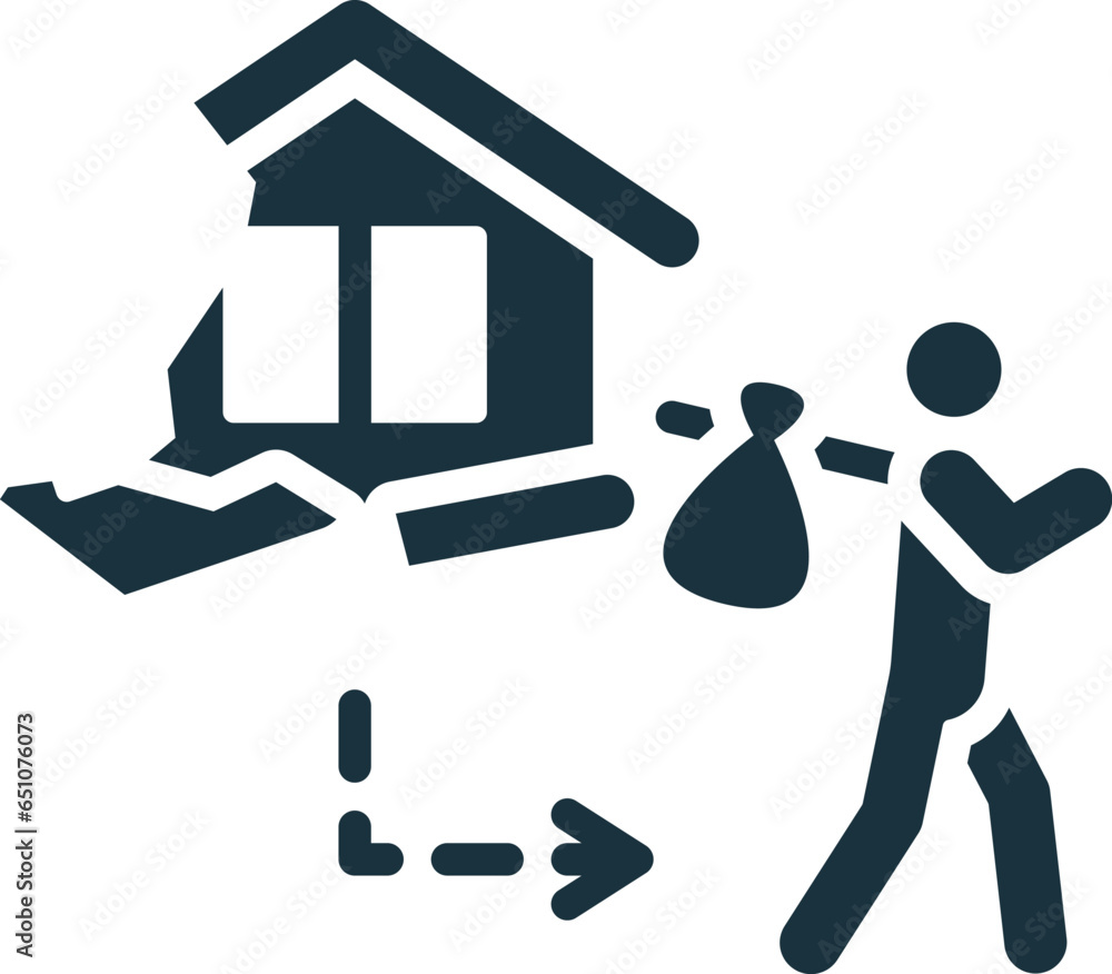 Refugees and asylum seekers icon. Monochrome simple sign from social ...