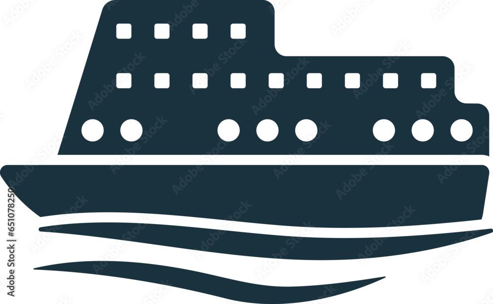Ferry icon. Monochrome simple sign from transportation collection ...