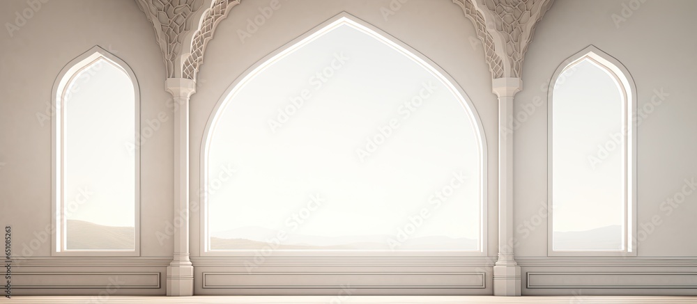 Islamic background with space for text featuring a mosque s Arabic ...