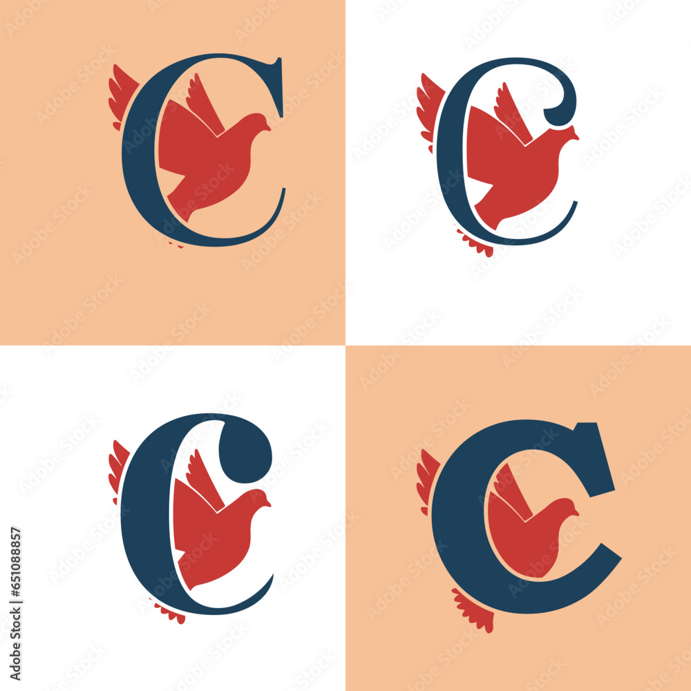 : Initials Logo Design Alphabet Letter C I Bird Logo Design Concept ...