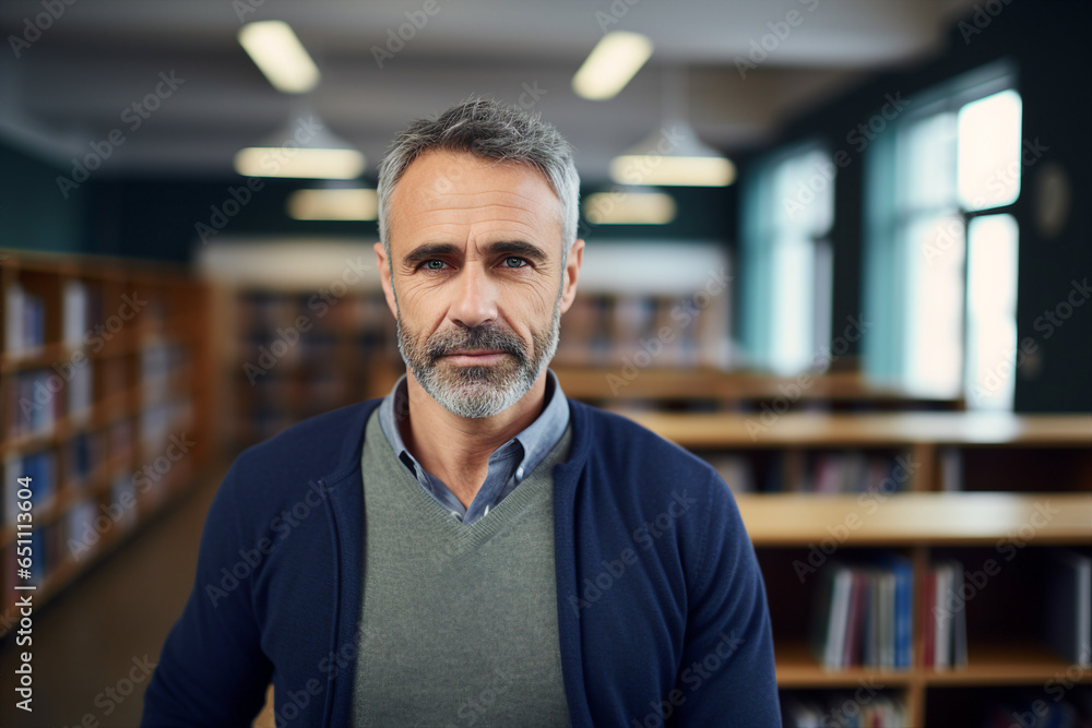 Generative AI concept photo of intelligent handsome male professor on ...