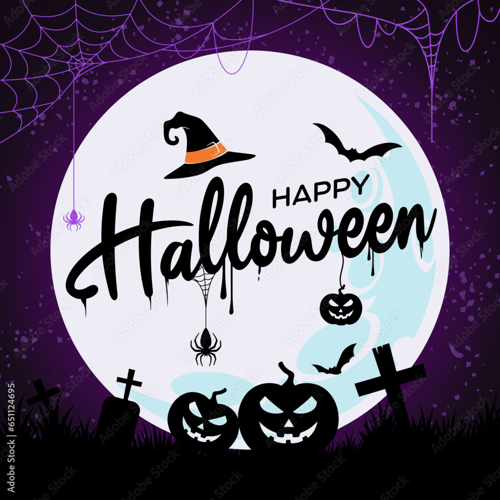 Halloween banner printable, Halloween lettering, text, logo, vector for ...