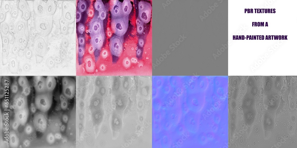 PBR Texture Maps from a Watercolor Artwork Stock Illustration | Adobe Stock